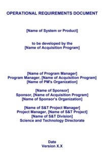Operational Requirement Documentation Template | Sample Formats