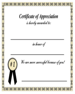 Parent Appreciation Certificate Template | Sample Formats