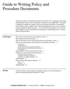 Policy Manual Writing Template | Free Sample Formats