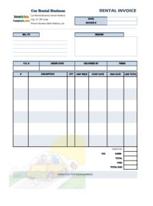 Car Rental Receipt Template | Sample Formats
