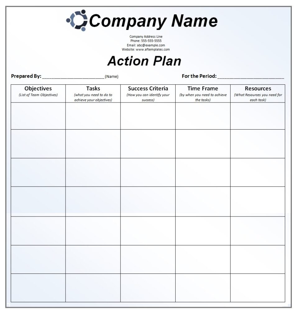 Free Action Plan Template | Sample Formats