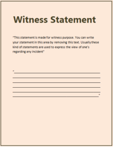 Free Witness Statement Template | Sample Formats