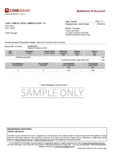 Statement of Account Form | Sample Formats