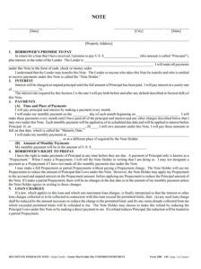 Fixed Rate Promissory Note Template | Sample Formats